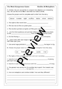 Richard Connell "The Most Dangerous Game" worksheets | Made By Teachers