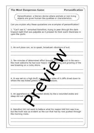 Richard Connell "The Most Dangerous Game" worksheets | Made By Teachers