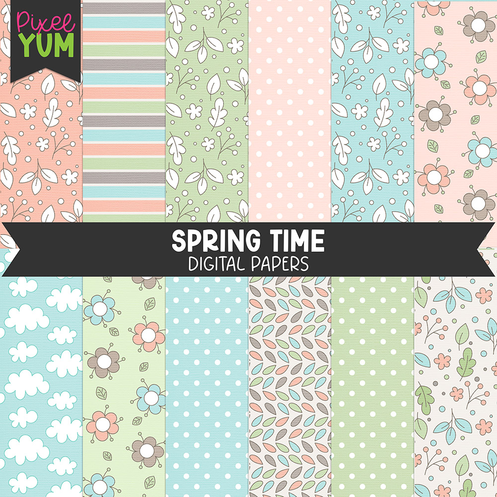 Spring Time Digital Paper - Commercial Use OK | Made By Teachers