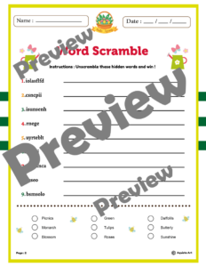 Spring Word Scramble Worksheets: Fun and Engaging Vocabulary Practice ...