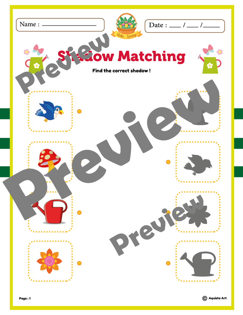 Spring into Shadow Matching : Fun and Educational | Made By Teachers