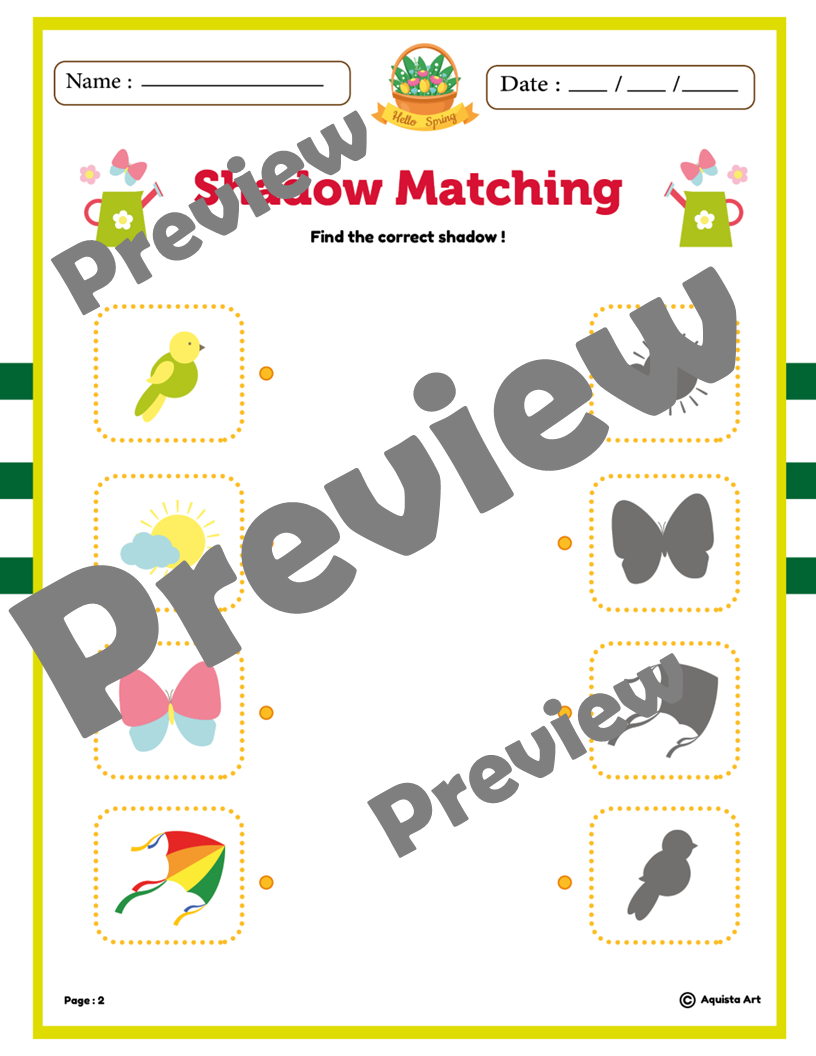 Spring into Shadow Matching : Fun and Educational | Made By Teachers