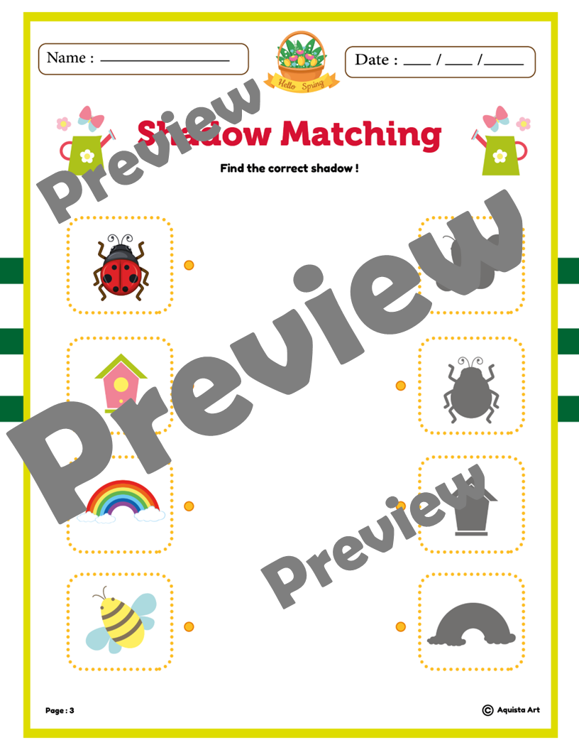 Spring into Shadow Matching : Fun and Educational | Made By Teachers