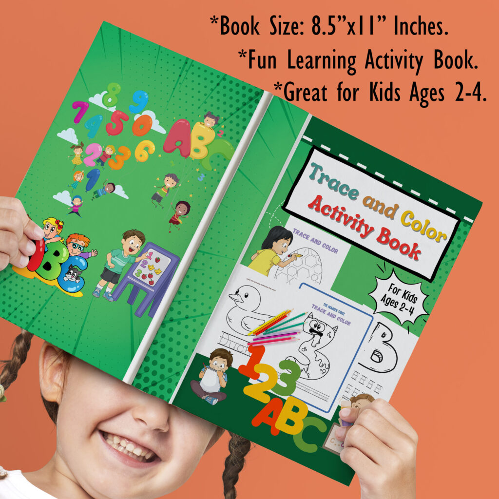 Trace And Color Activity Book For Kids And Toddlers Ages 2-4 Years ...