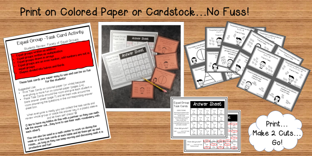 Math Task Cards-Equal Groups | Made By Teachers
