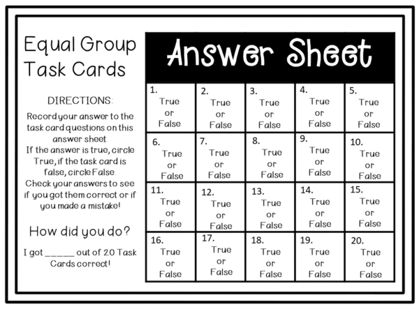 Math Task Cards-Equal Groups | Made By Teachers