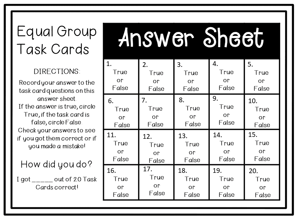 Math Task Cards-Equal Groups | Made By Teachers