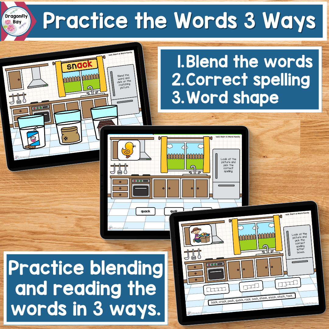 ack Short A Word Family Blending and Spelling Digital Game for ...