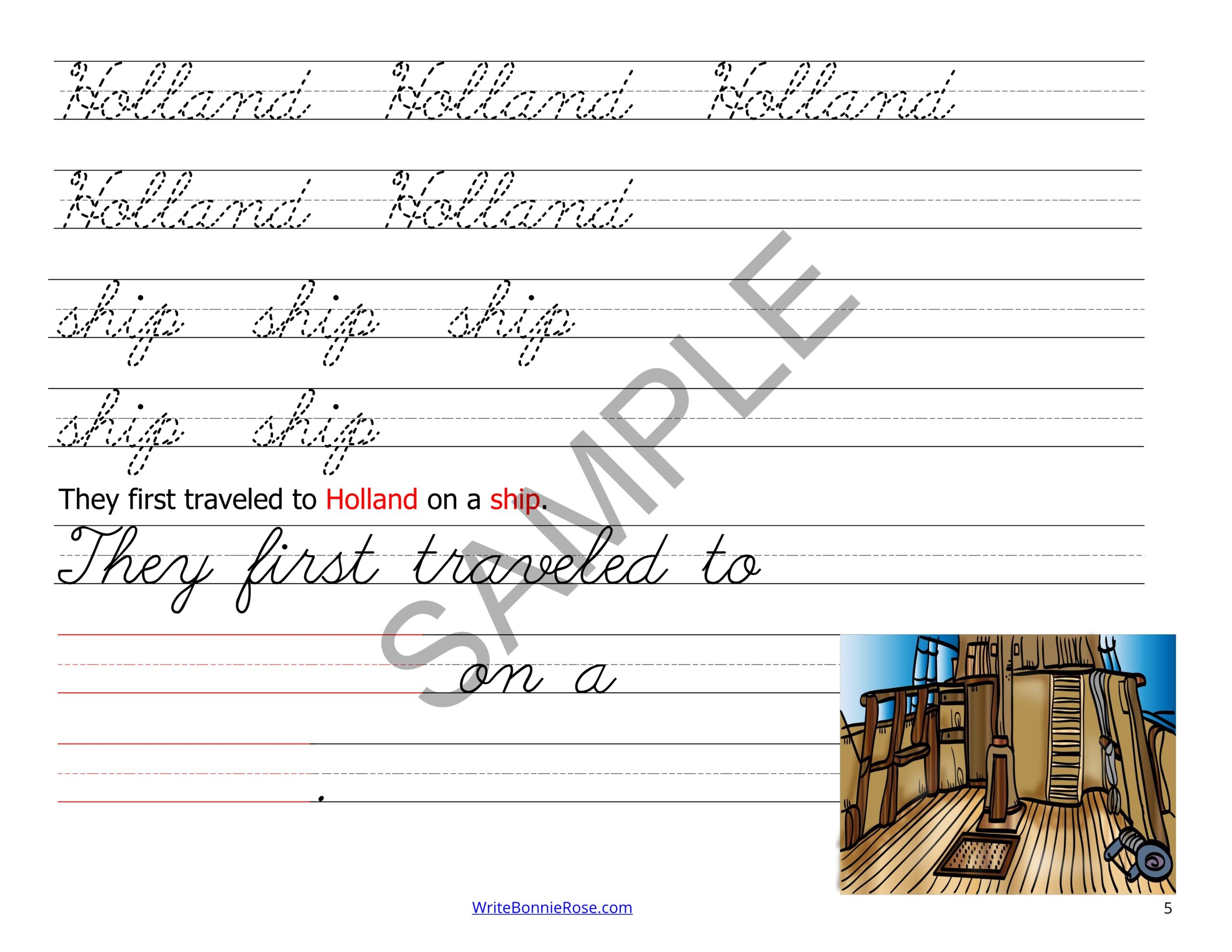 Handwriting Practice with the Pilgrims-Cursive | Made By Teachers
