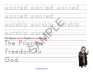 Handwriting Practice with the Pilgrims-Print | Made By Teachers