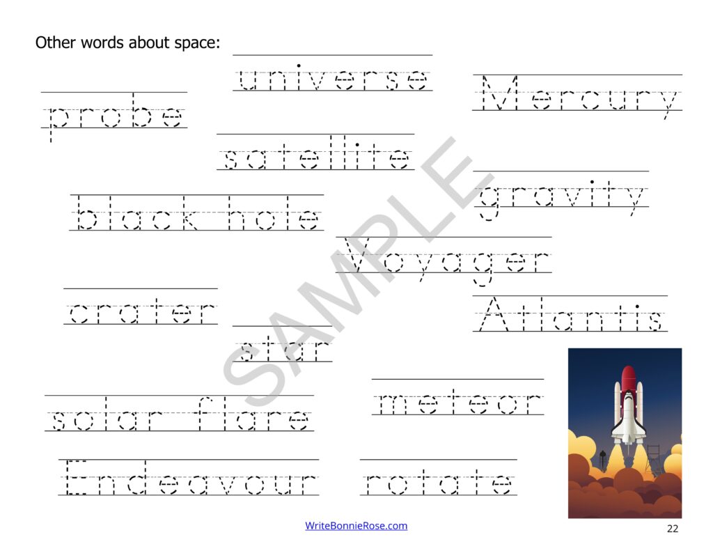 Handwriting Practice in Space-Print | Made By Teachers