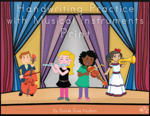 Handwriting Practice with Musical Instruments: Print | Made By Teachers