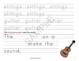 Handwriting Practice with Musical Instruments: Print | Made By Teachers