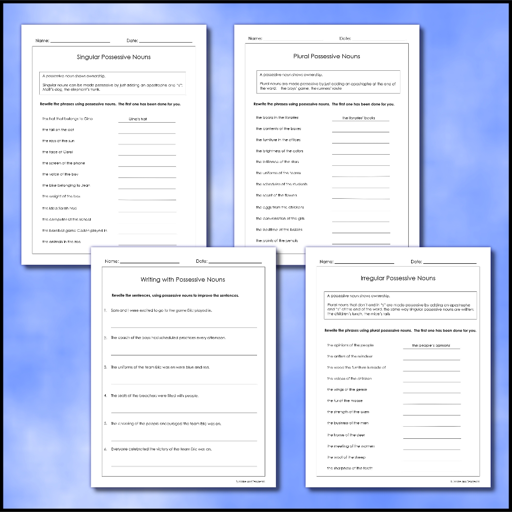 Possessive Nouns - Singular-Plural-Irregular - Grades 3-4 - CCSS | Made ...