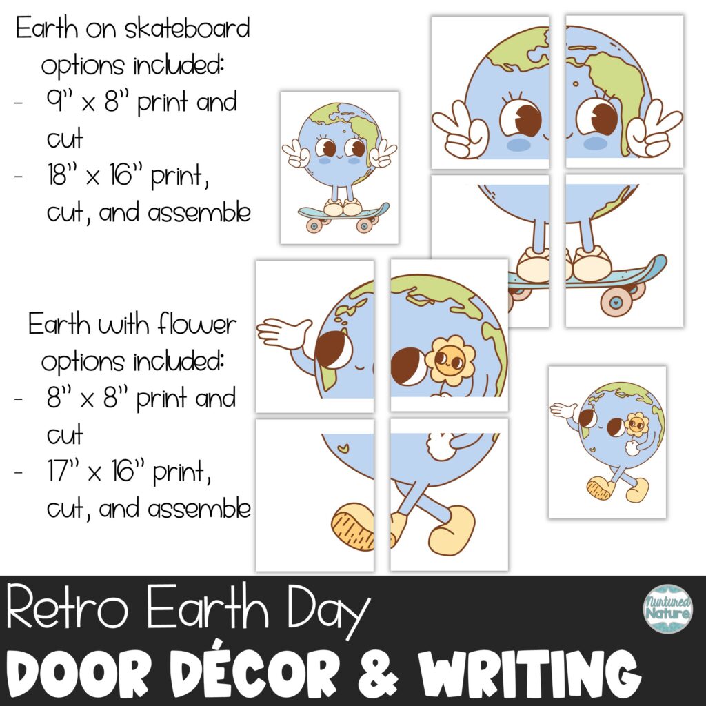 Earth Day Bulletin Board - Spring Door Decor with Editable Name Tags ...