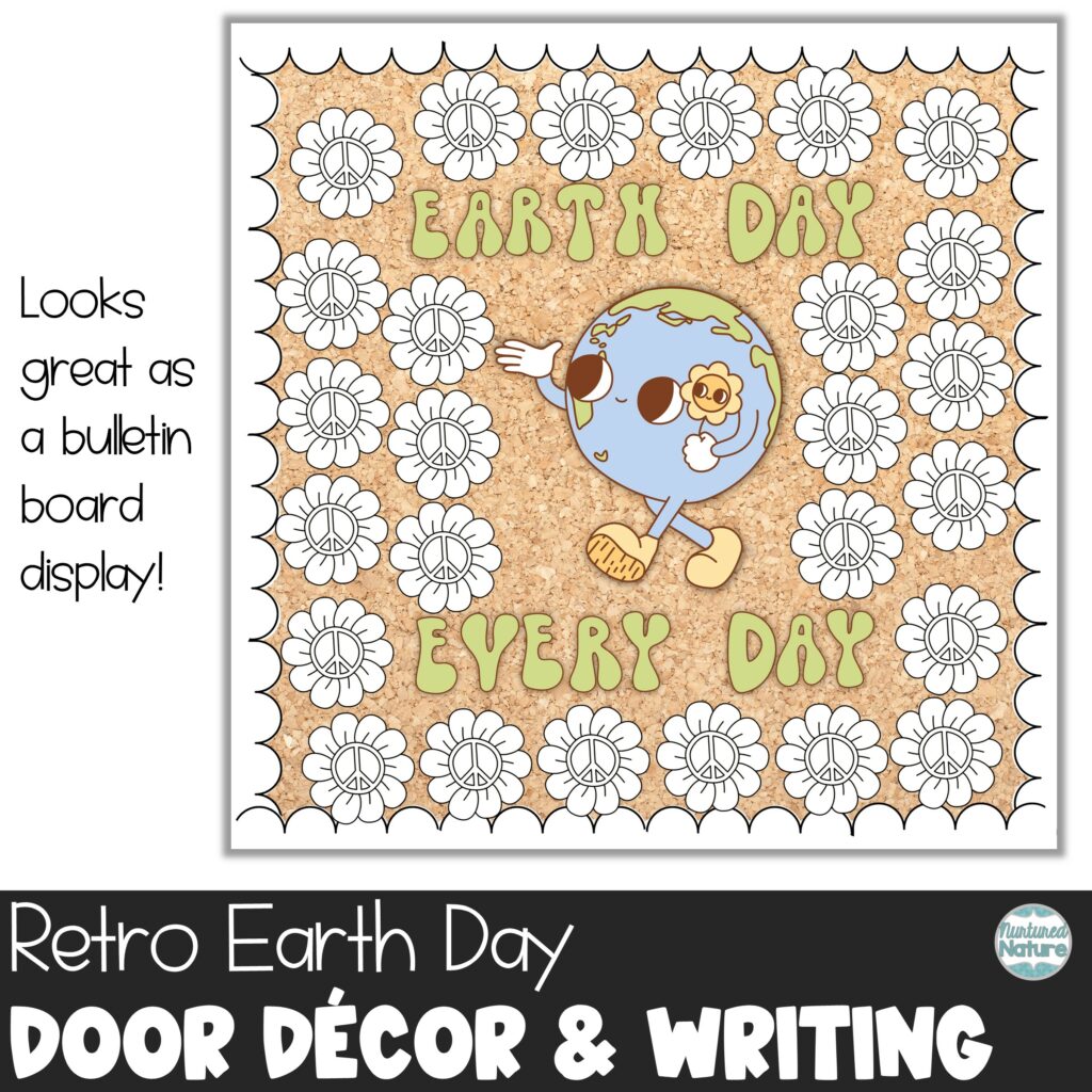 Earth Day Bulletin Board - Spring Door Decor with Editable Name Tags ...