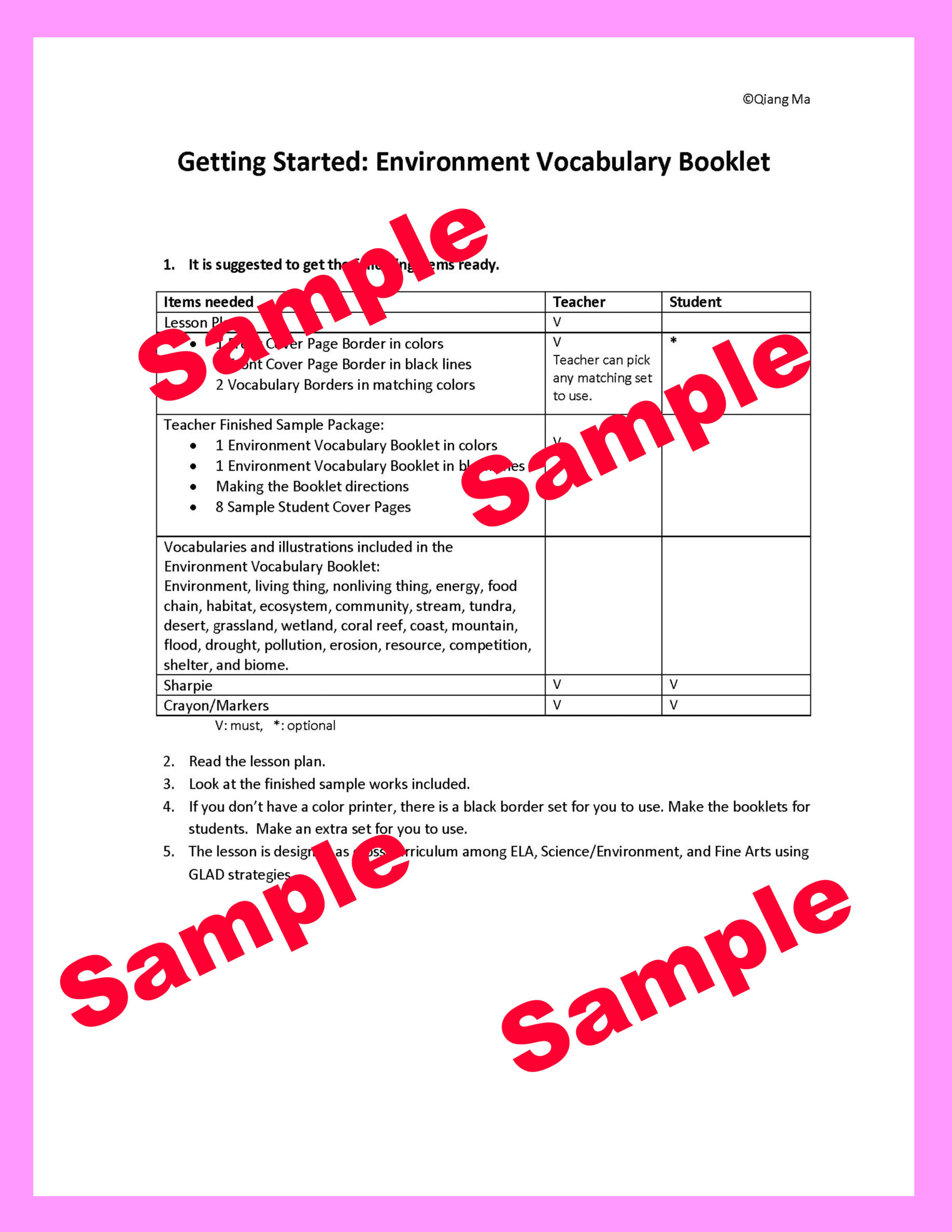 Science Project: Environment Vocabulary Booklet | Made By Teachers