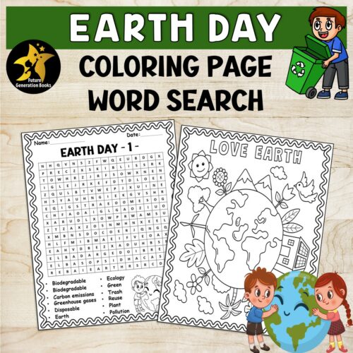 FREE EARTH DAY Word Search Puzzle Activity Earth Day Coloring Page ...