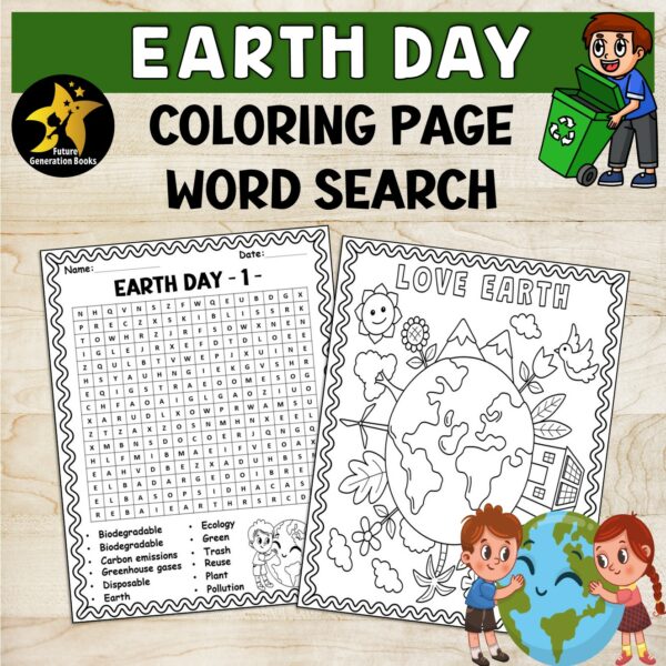FREE EARTH DAY Word Search Puzzle Activity Earth Day Coloring Page ...