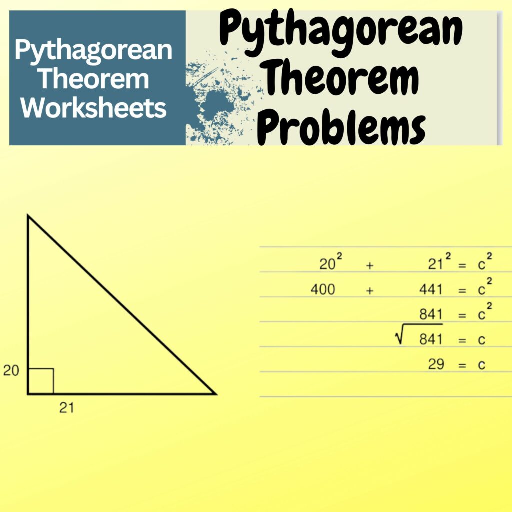 Pythagorean Theorem Problems Worksheets - Find the length of the third side | Made By Teachers