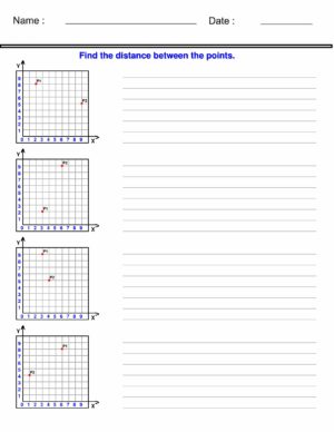 Pythagorean Theorem Distance Problems Worksheets-Find the distance ...