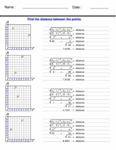 Pythagorean Theorem Distance Problems Worksheets-Find the distance ...