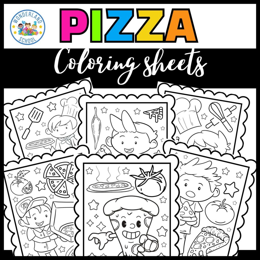 Printable Pizza Coloring Pages For Kids | Easy Pizza Coloring Sheets ...