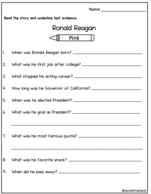 46 U.S. Presidents Facts and Fun Reading Comprehension | Made By Teachers