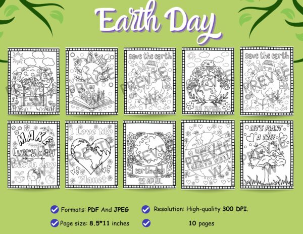 Color Your Way to a Better Planet: Earth Day Coloring Pages for April ...