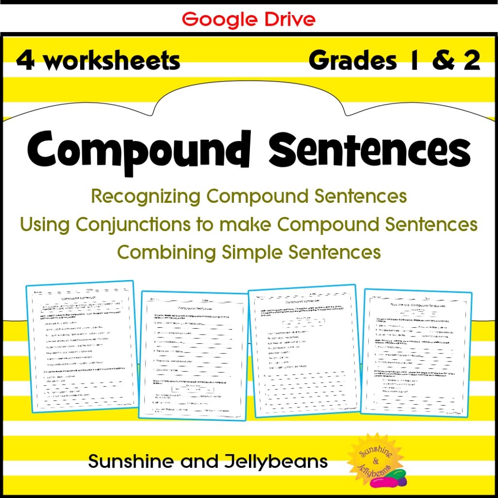 Compound Sentences and Conjunctions - 4 worksheets - Grades 1-2 - CCSS ...