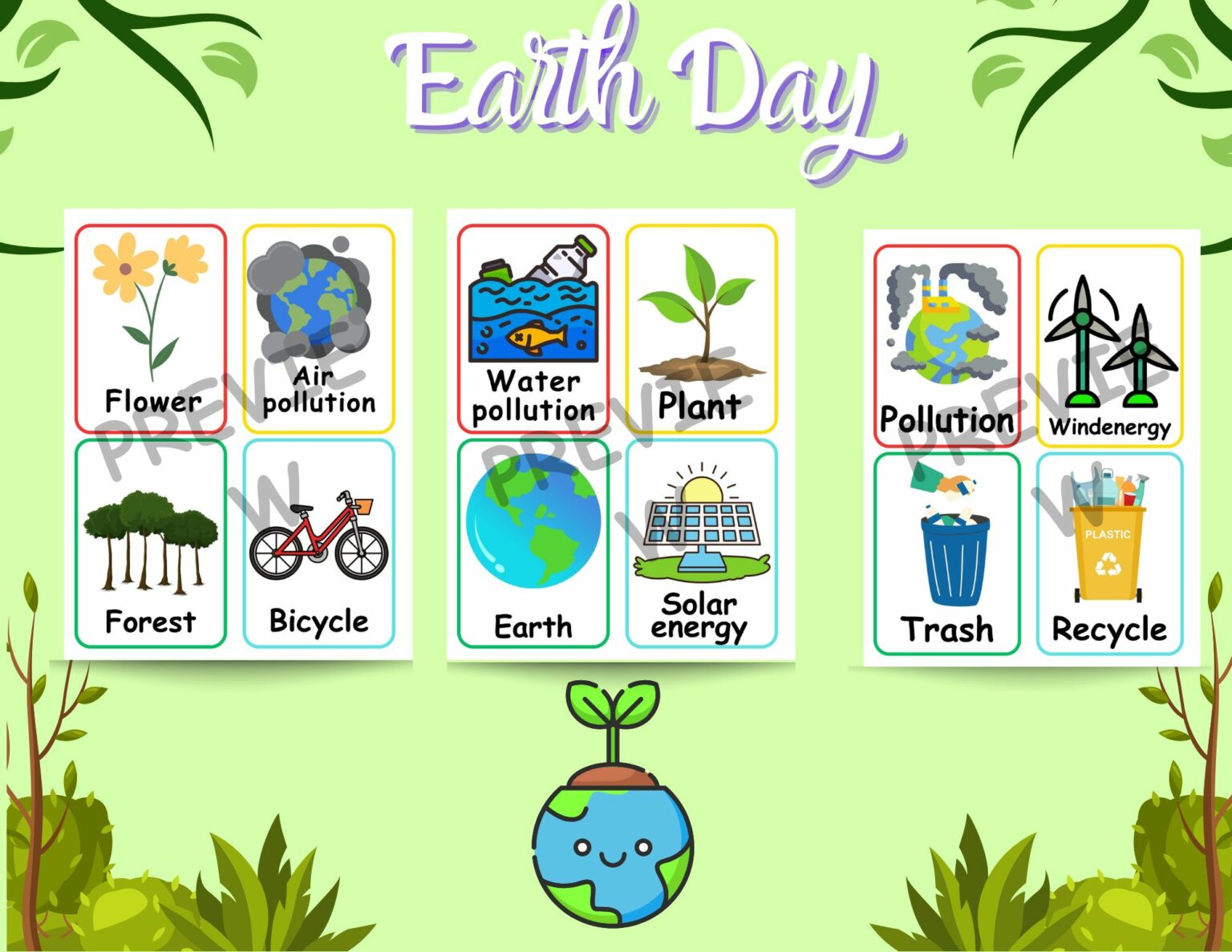 Green Action Flashcards: Earth Day Activities for April 22nd | Made By ...