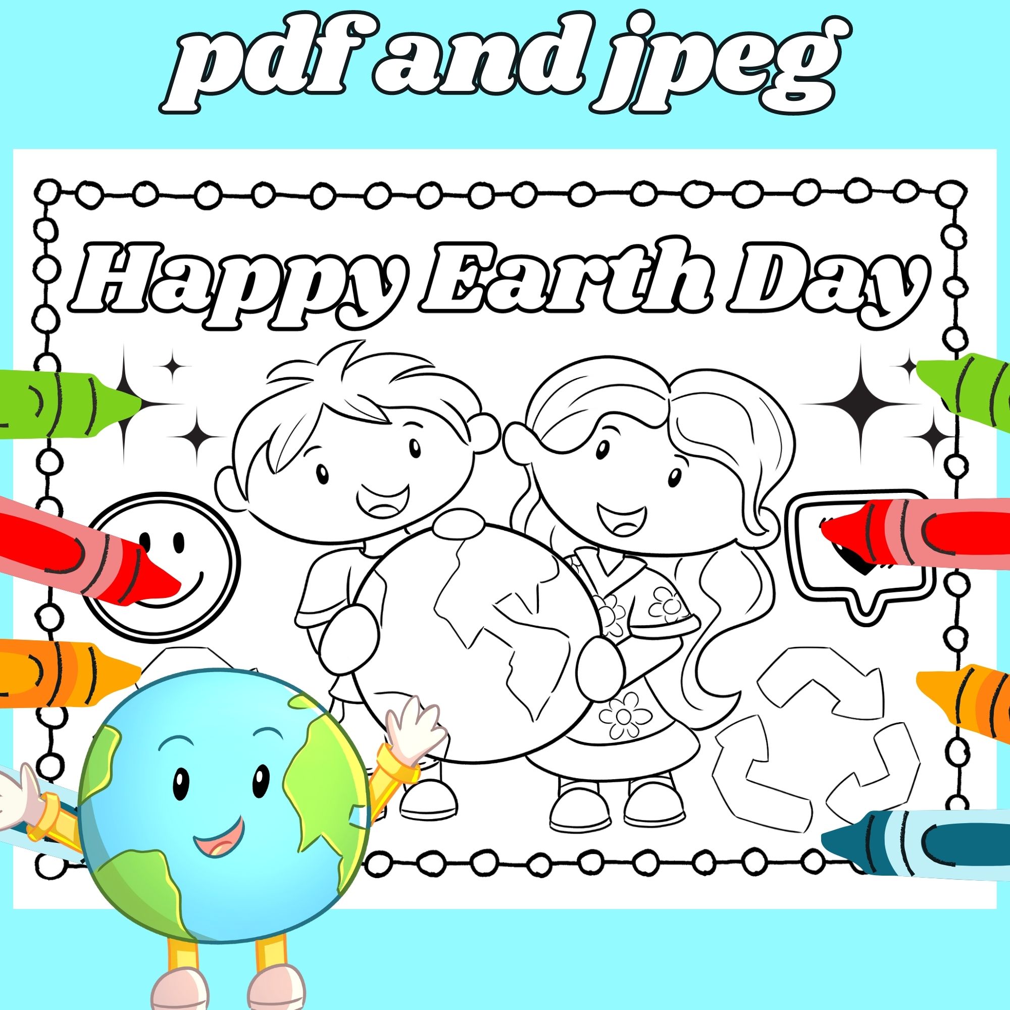 Happy Earth Day Coloring Pages| 5 Funny Earth Day Coloring Pages | Made ...