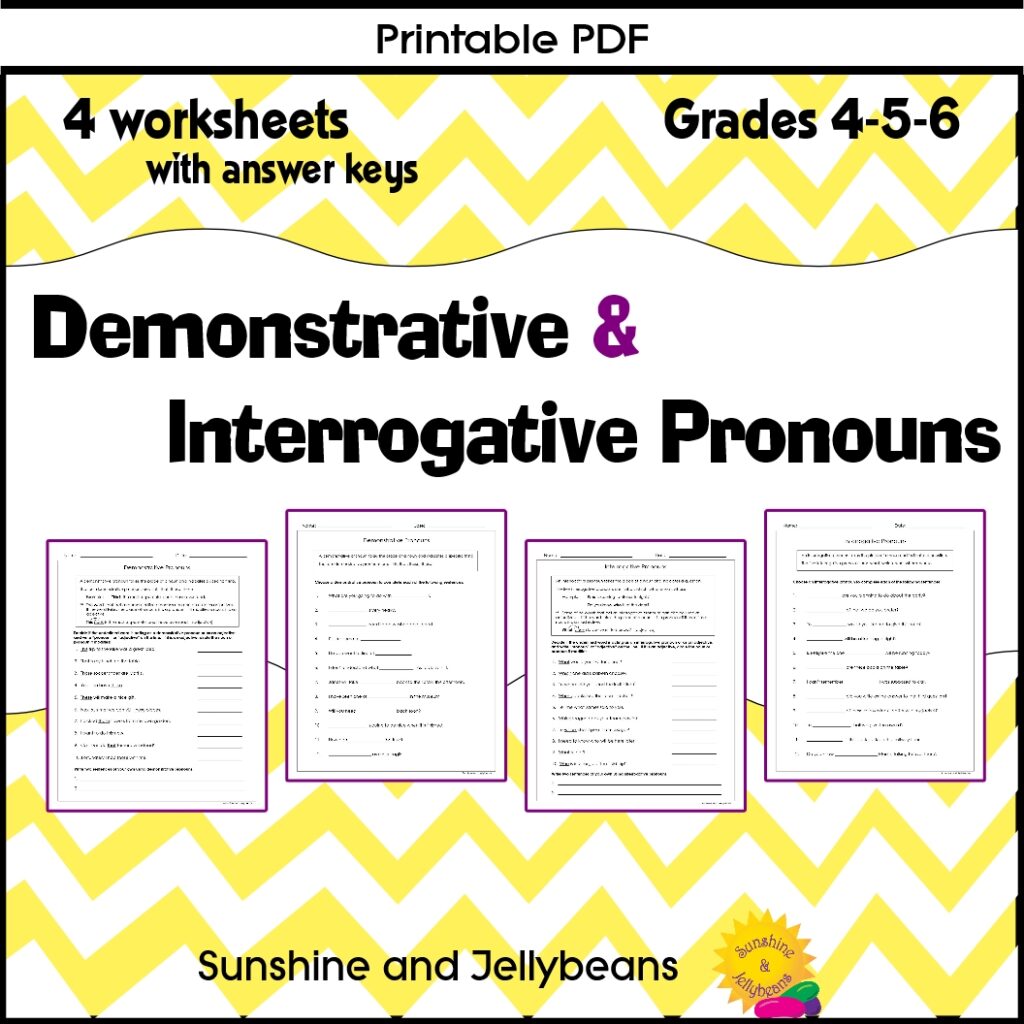 Demonstrative & Interrogative Pronouns - Grades 4-5-6 - Practice/Review ...