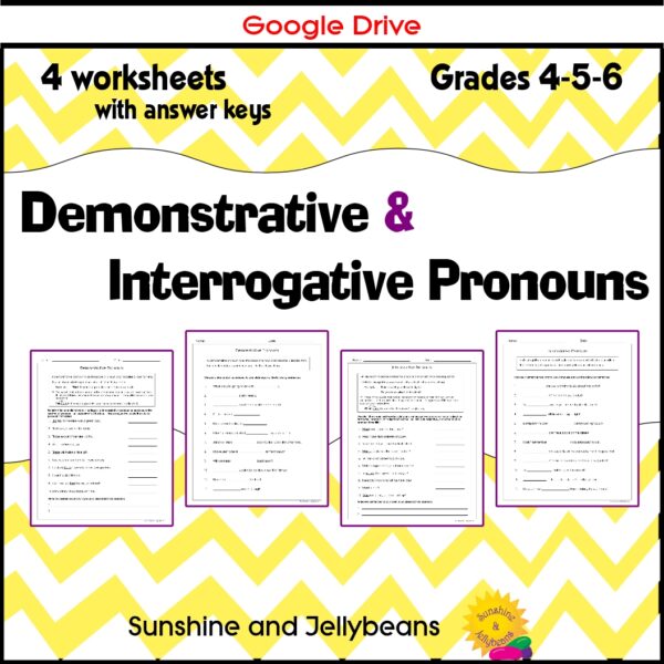 Demonstrative and Interrogative Pronouns - Grades 4-5-6 - Practice ...