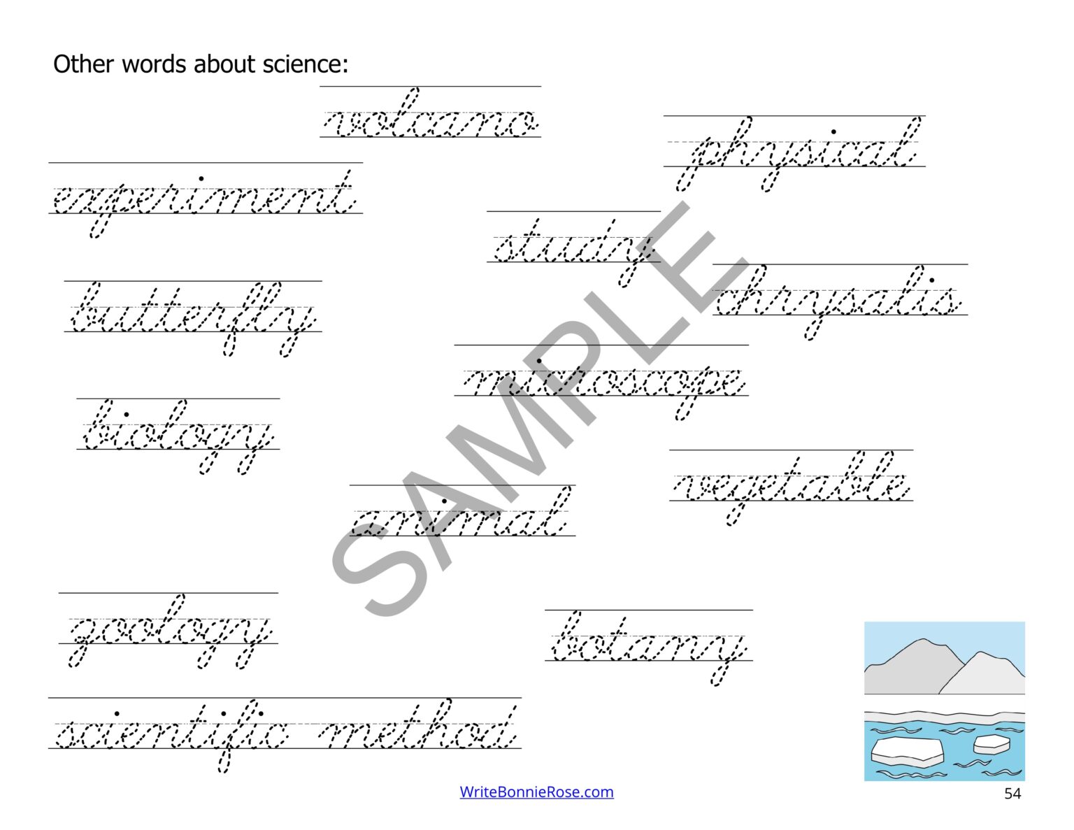 Handwriting Practice with Science-Cursive | Made By Teachers