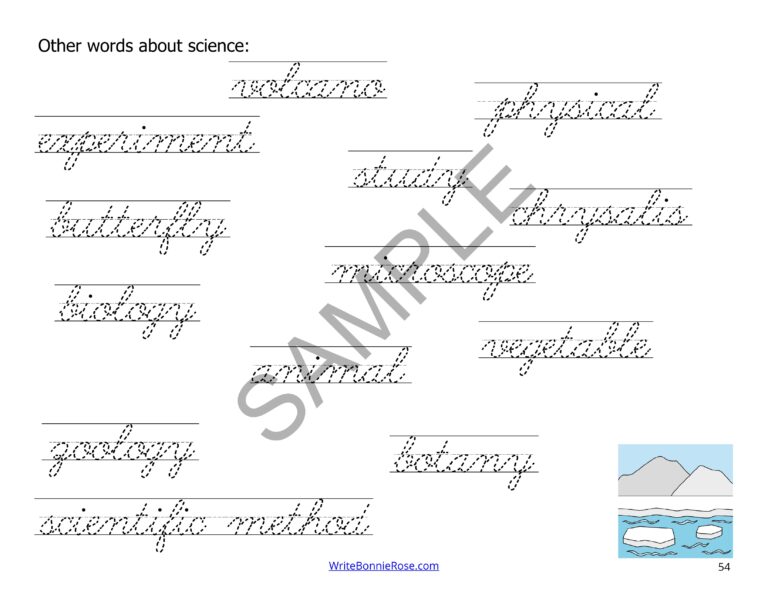 Handwriting Practice with Science-Cursive | Made By Teachers