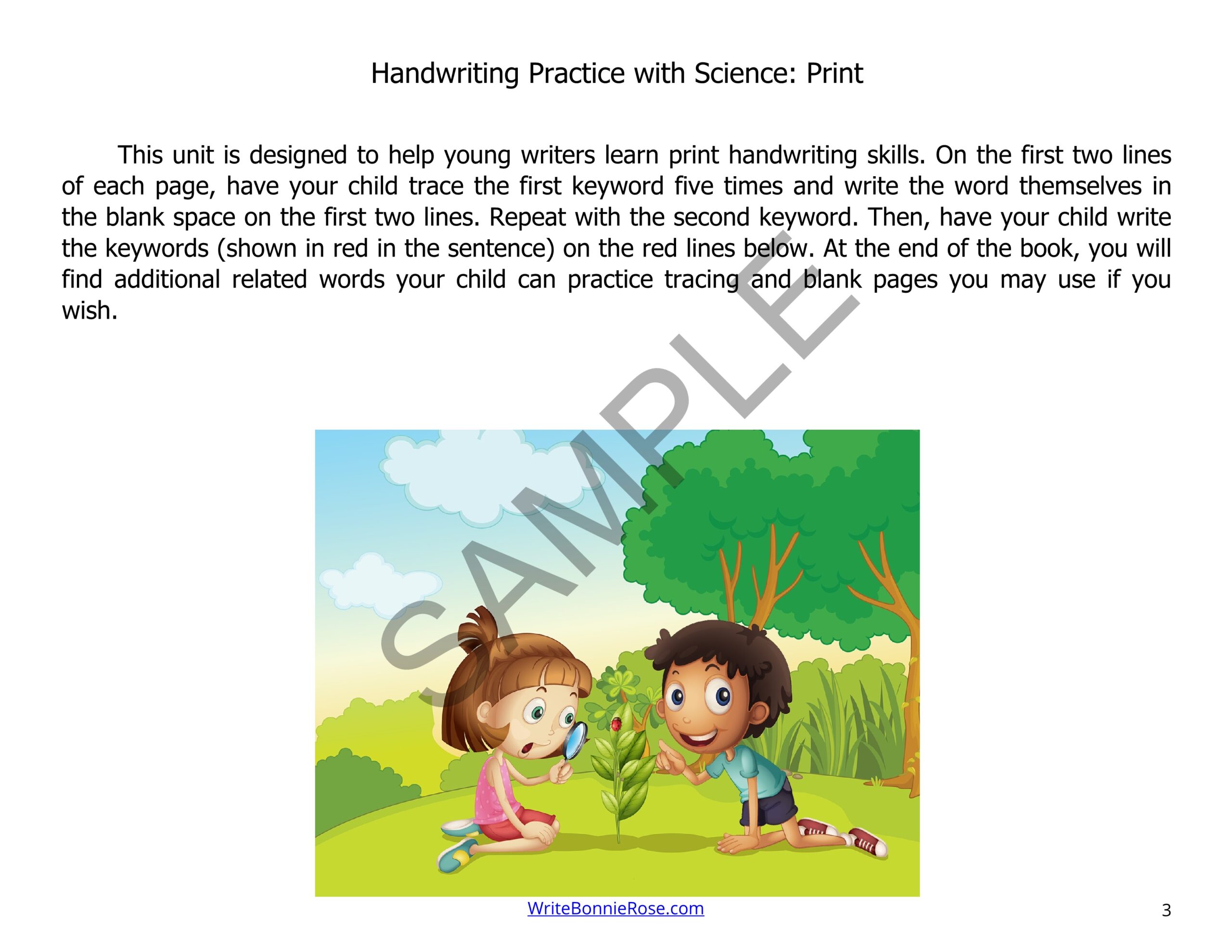 Handwriting Practice with Science-Print | Made By Teachers