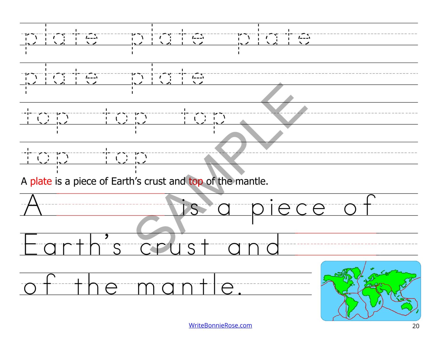Handwriting Practice with Science-Print | Made By Teachers