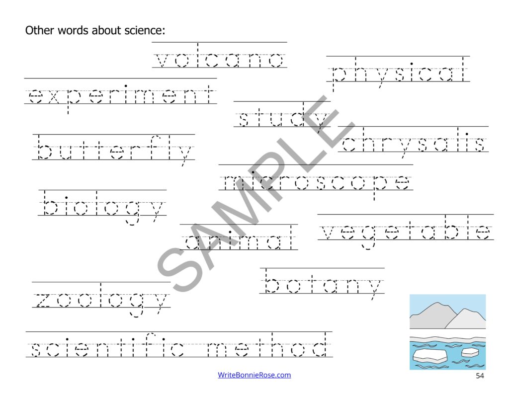 Handwriting Practice with Science-Print | Made By Teachers
