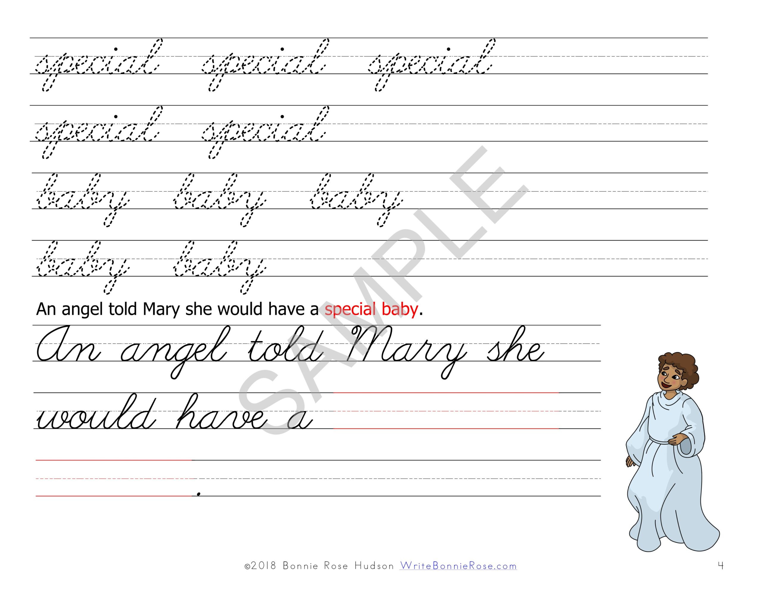 Handwriting Practice with the Nativity-Cursive | Made By Teachers