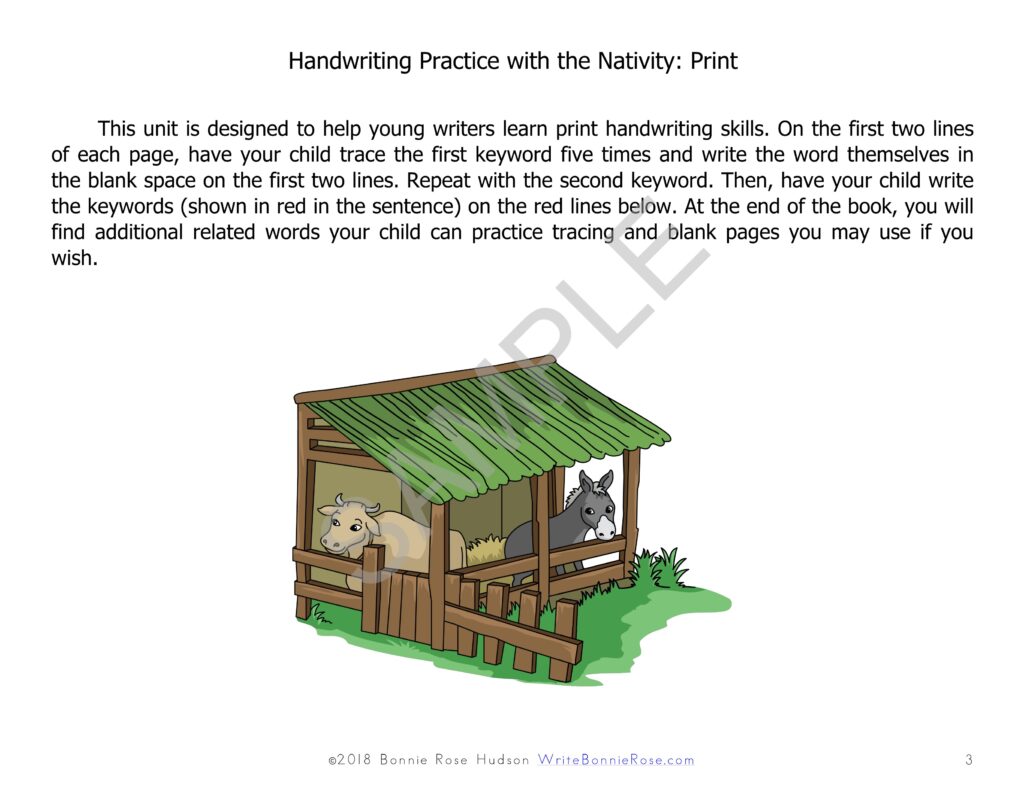 Handwriting Practice with the Nativity-Print | Made By Teachers