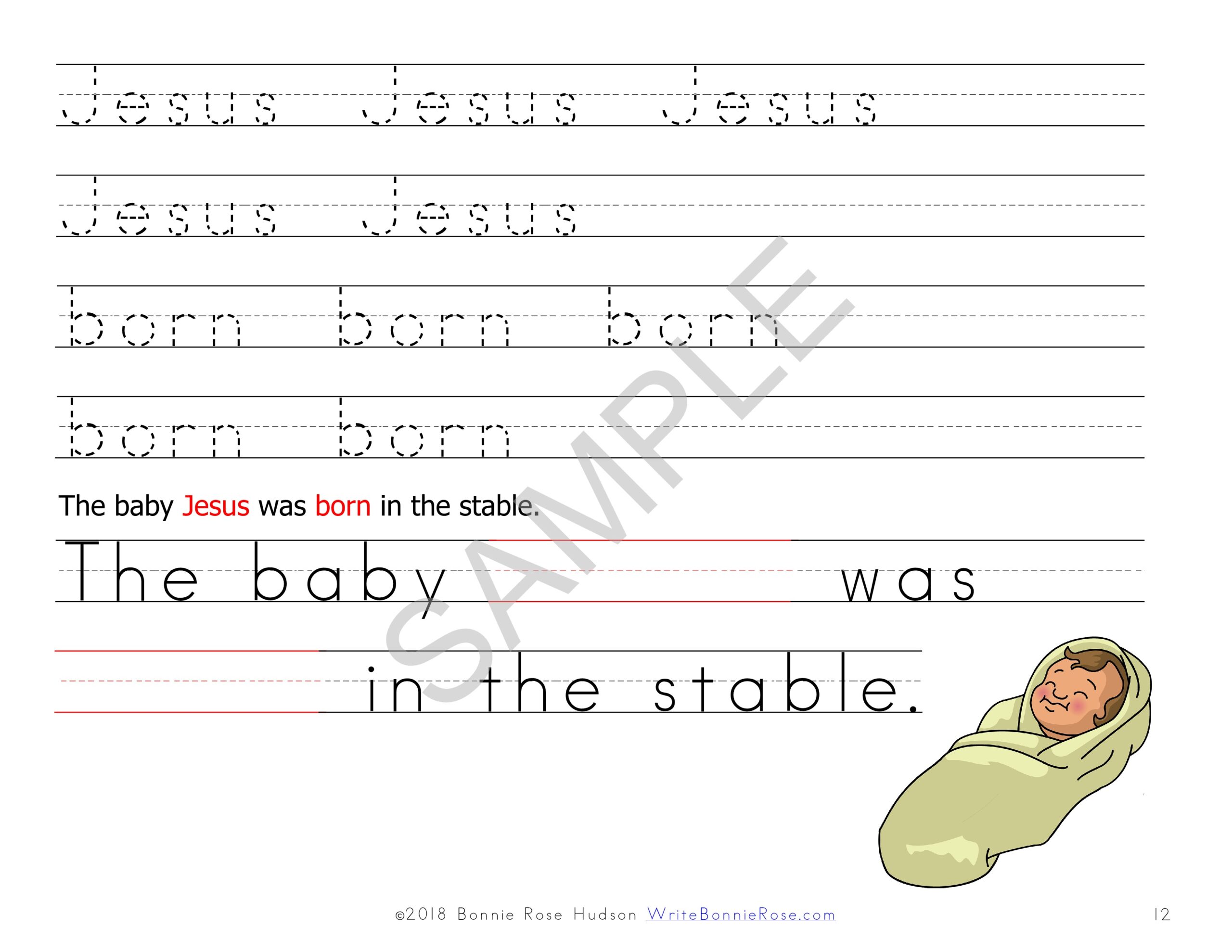 Handwriting Practice with the Nativity-Print | Made By Teachers