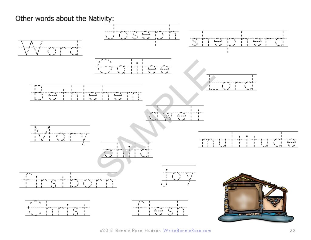 Handwriting Practice with the Nativity-Print | Made By Teachers
