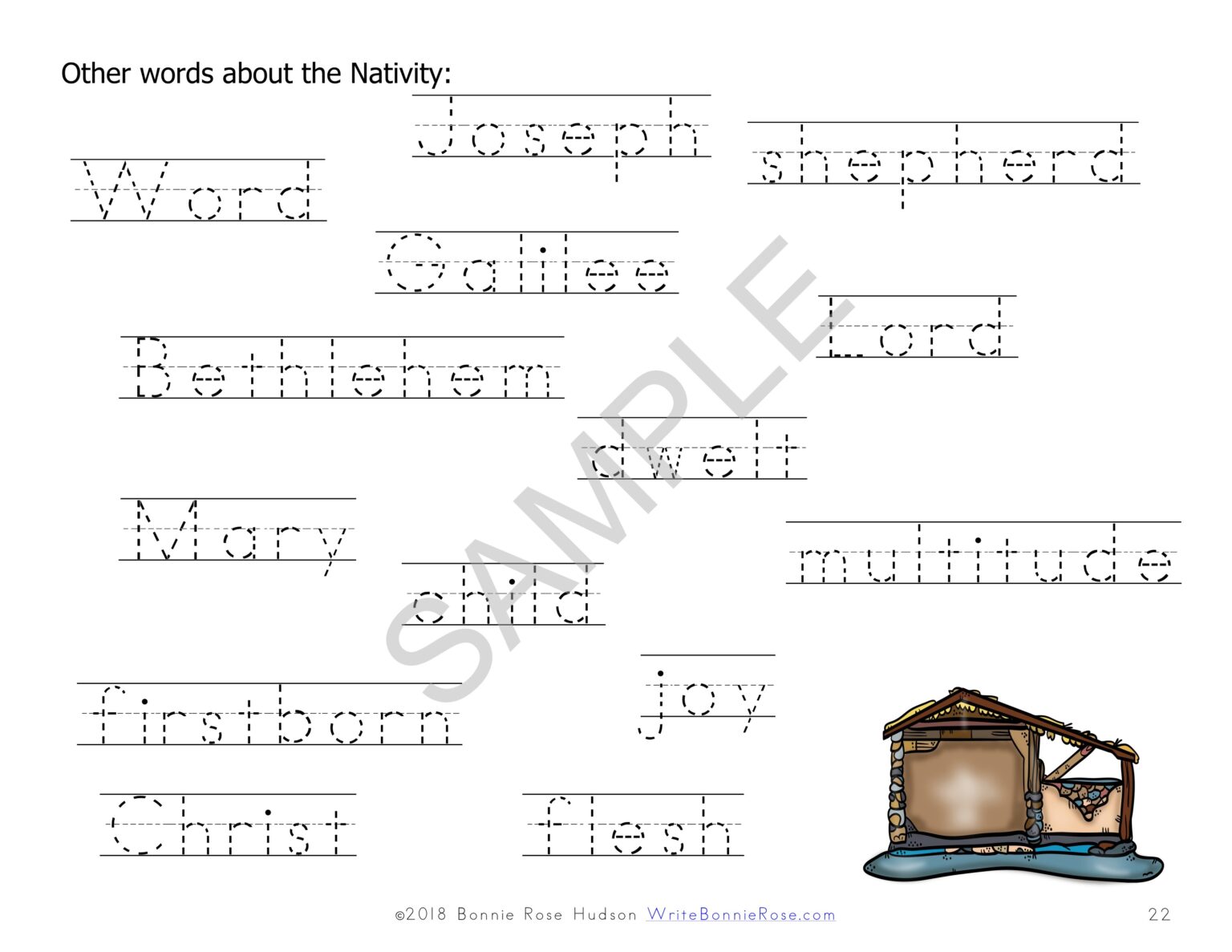 Handwriting Practice with the Nativity-Print | Made By Teachers