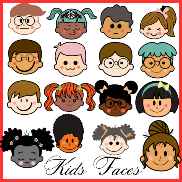 kids Faces/Kids Clip Art for Personal & Commercial Use | Made By Teachers