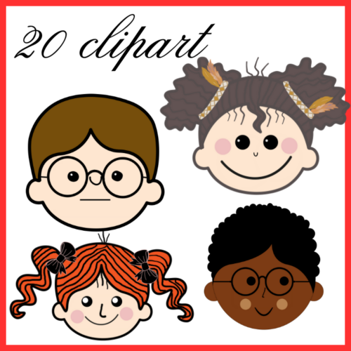 kids Faces/Kids Clip Art for Personal & Commercial Use | Made By Teachers