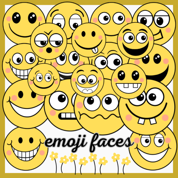 Emoji Clipart Faces / Smiley Face Clipart /For personal and commercial ...