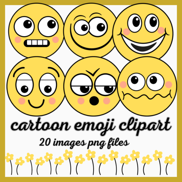 Emoji Clipart Faces / Smiley Face Clipart /For personal and commercial ...