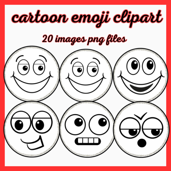 Emoji Clipart Faces / Smiley Face Clipart /For personal and commercial ...