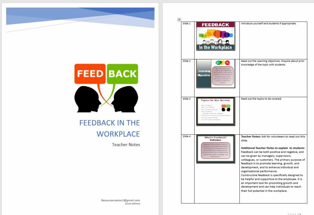 Giving and Receiving Feedback in the Workplace - PowerPoint and ...